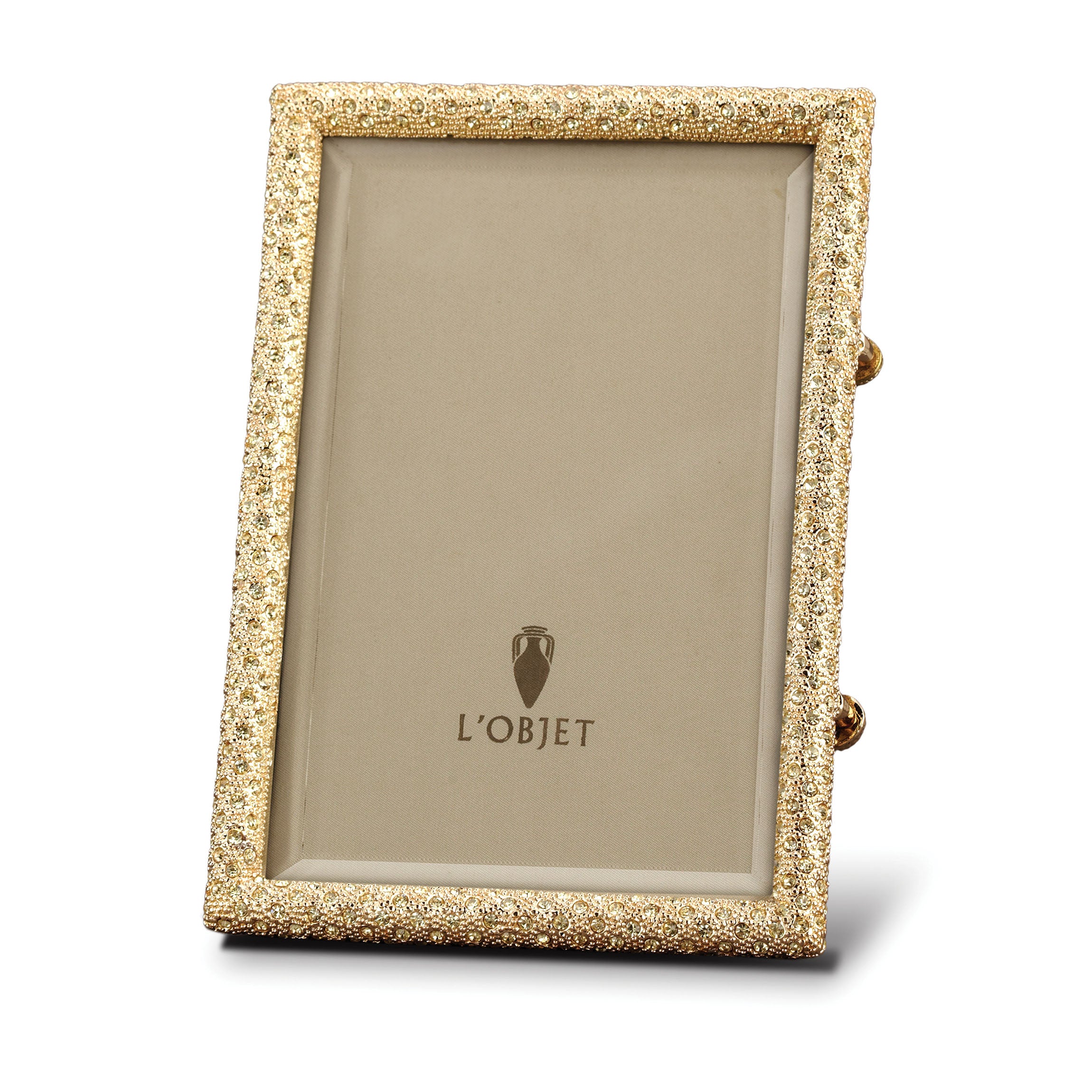 Luxury Handcrafted Picture Frames | Rectangular Pave Frame - Gold | L'OBJET