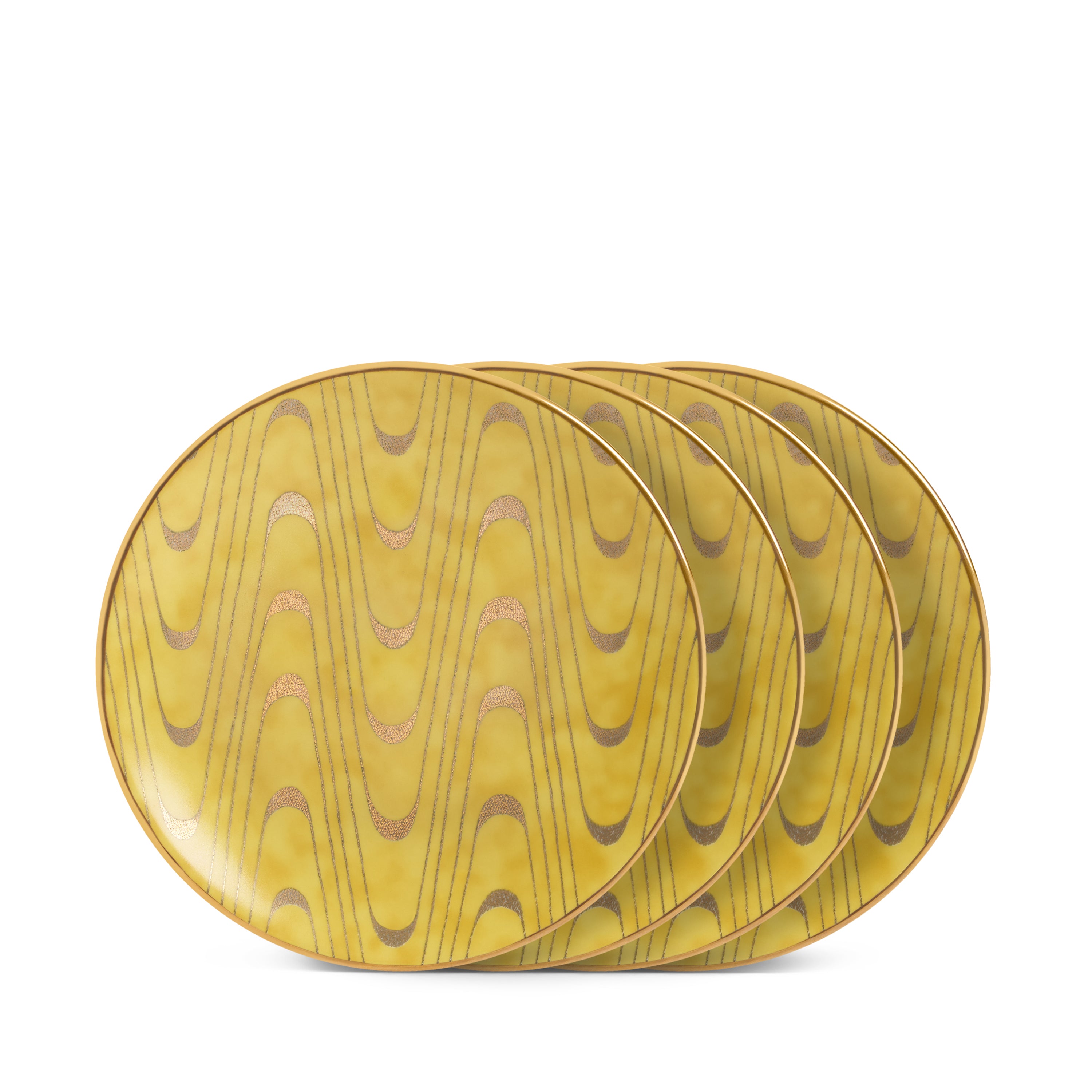 Fortuny Apollo Yellow Canape Plates (Set of 4)
