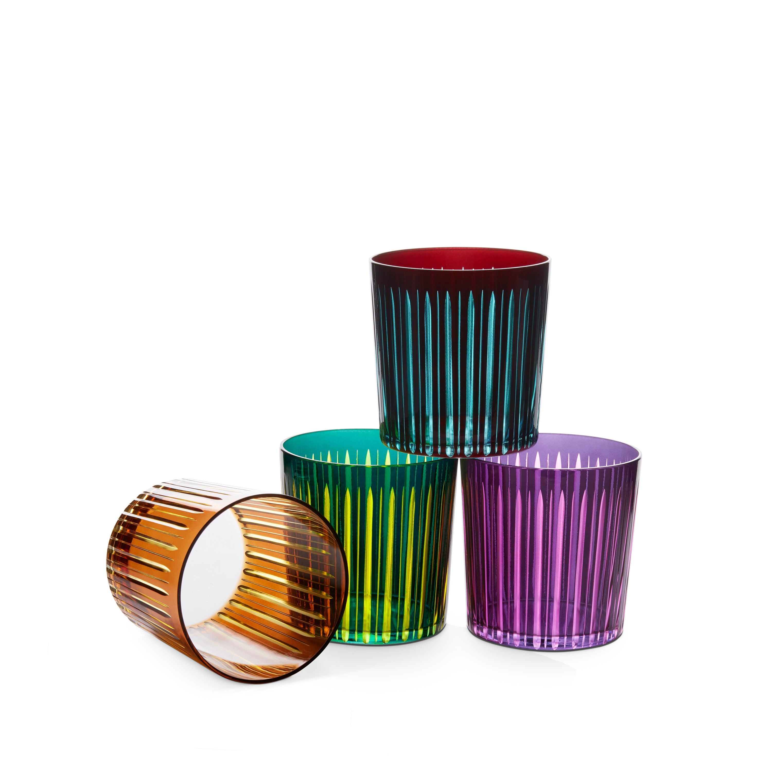 Prism Double Old Fashioned Glasses - Assorted (Set of 4)