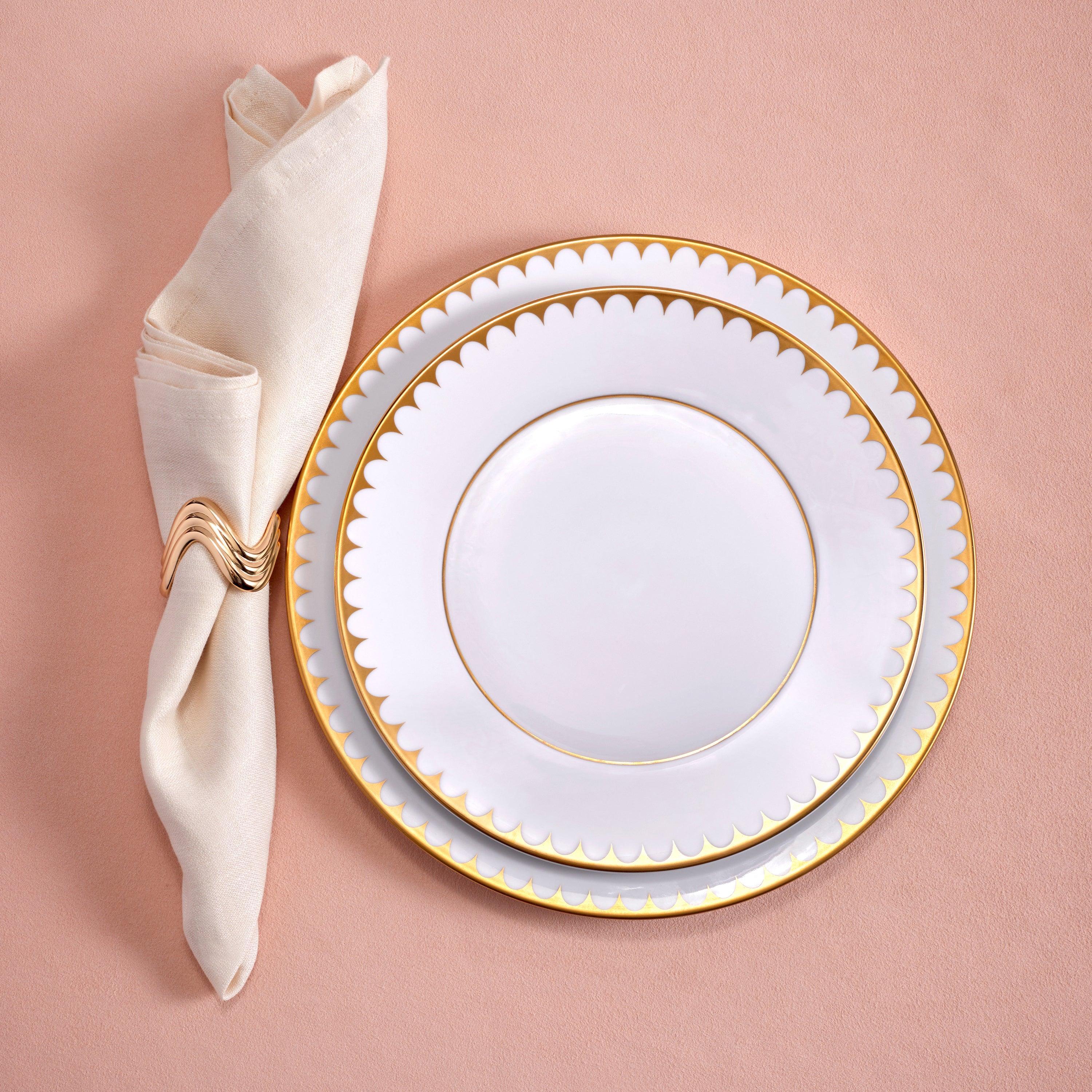 Aegean Filet Dinner Plate - Gold - L'OBJET