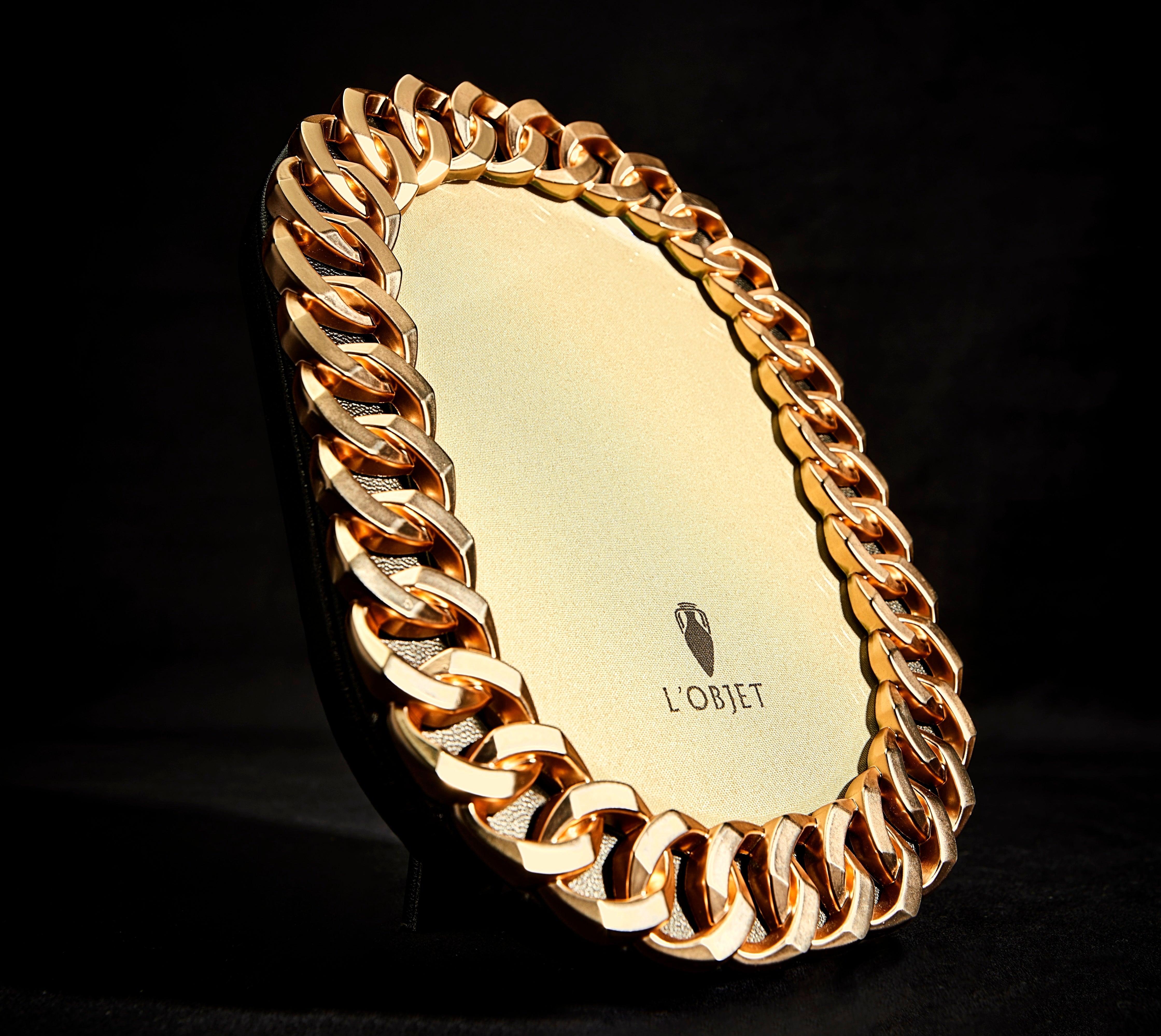 Luxury Picture Frames |Cuban Link Frame - Gold |L'OBJET