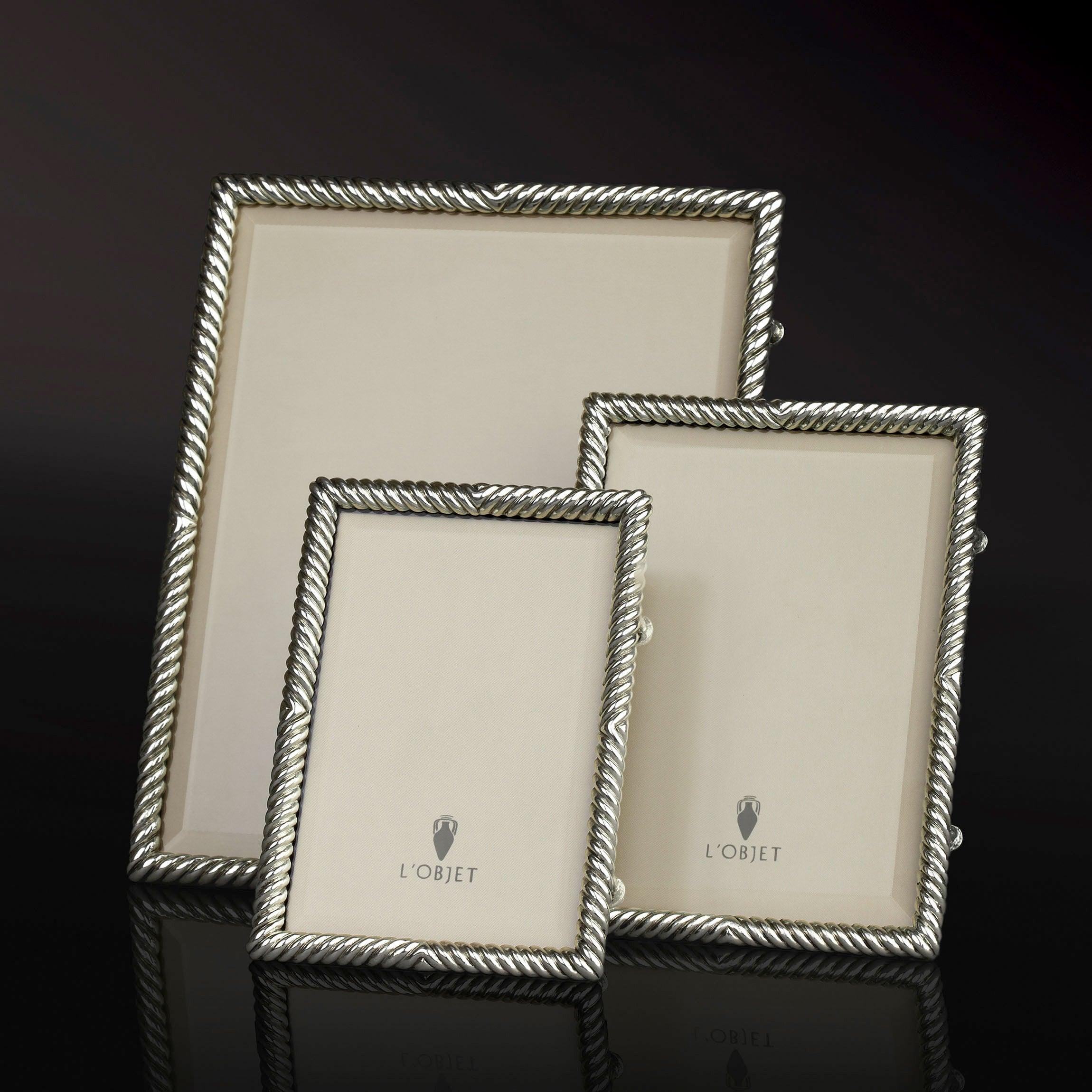 Luxury Handcrafted Picture Frames | Deco Twist Frame - Platinum |L'OBJET