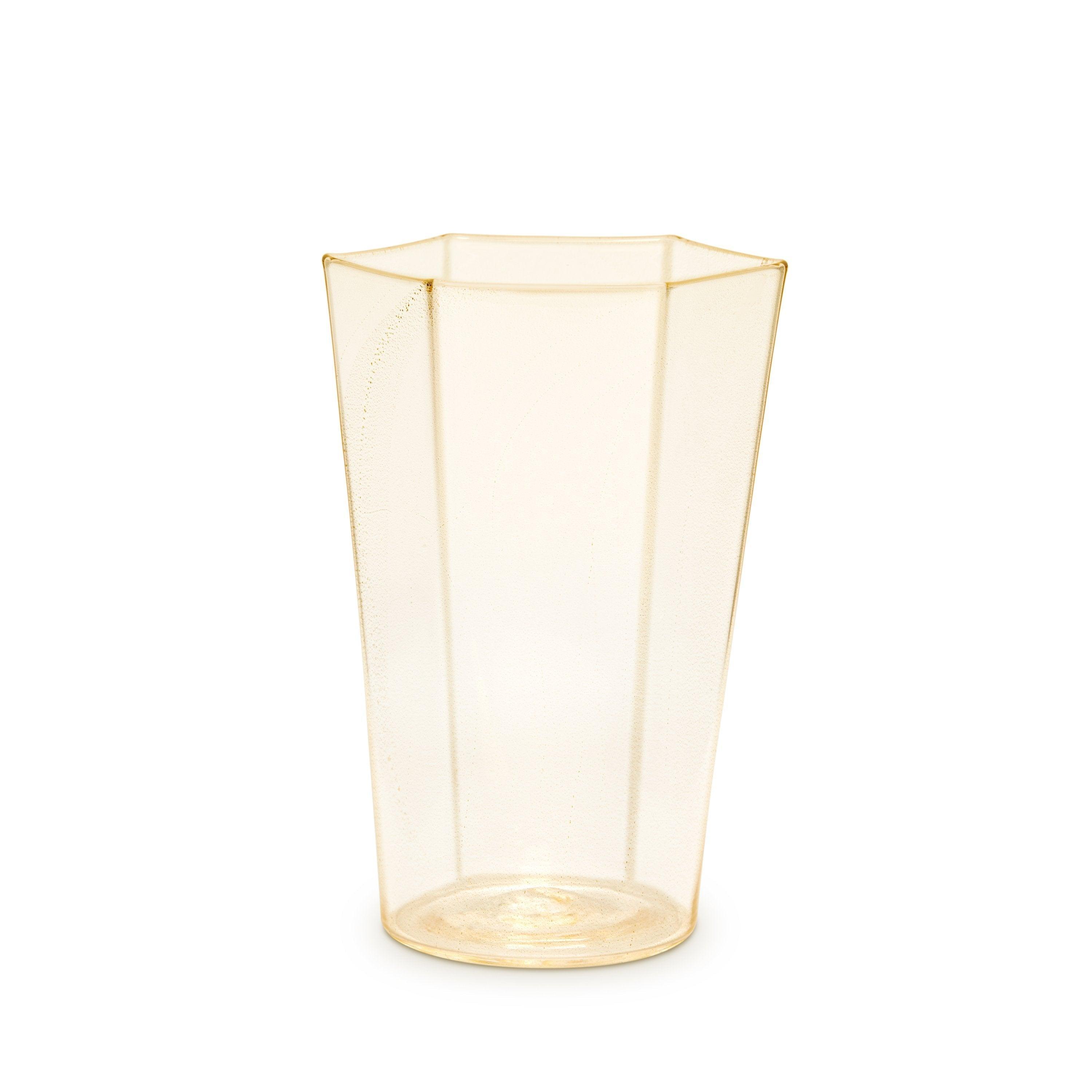 Hex Water Glass - Gold - Luxury Water Glasses Drinkware - L'OBJET