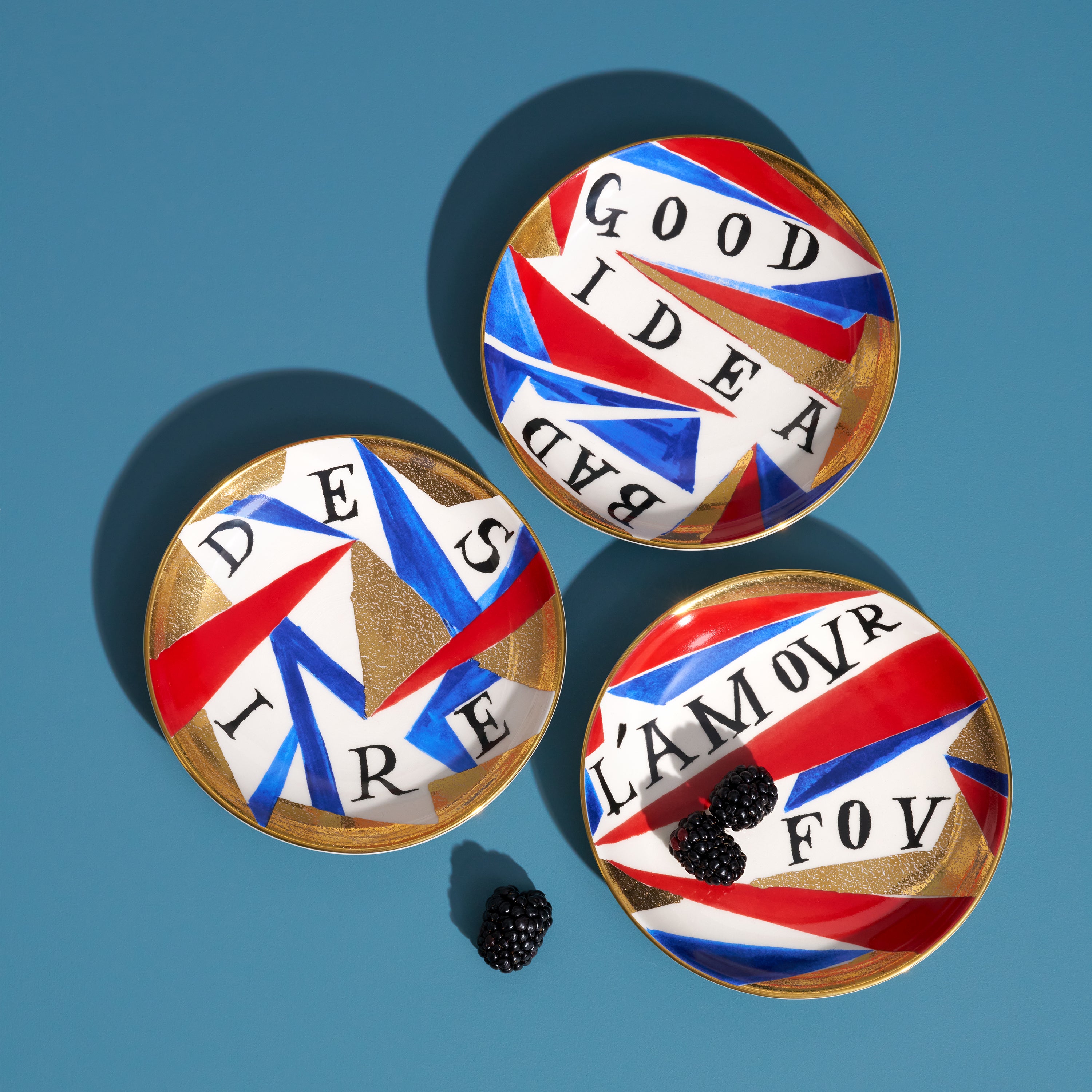 L'OBJET x Ruan Hoffmann| Good/Bad Idea Decorative Plate | 24K Gold