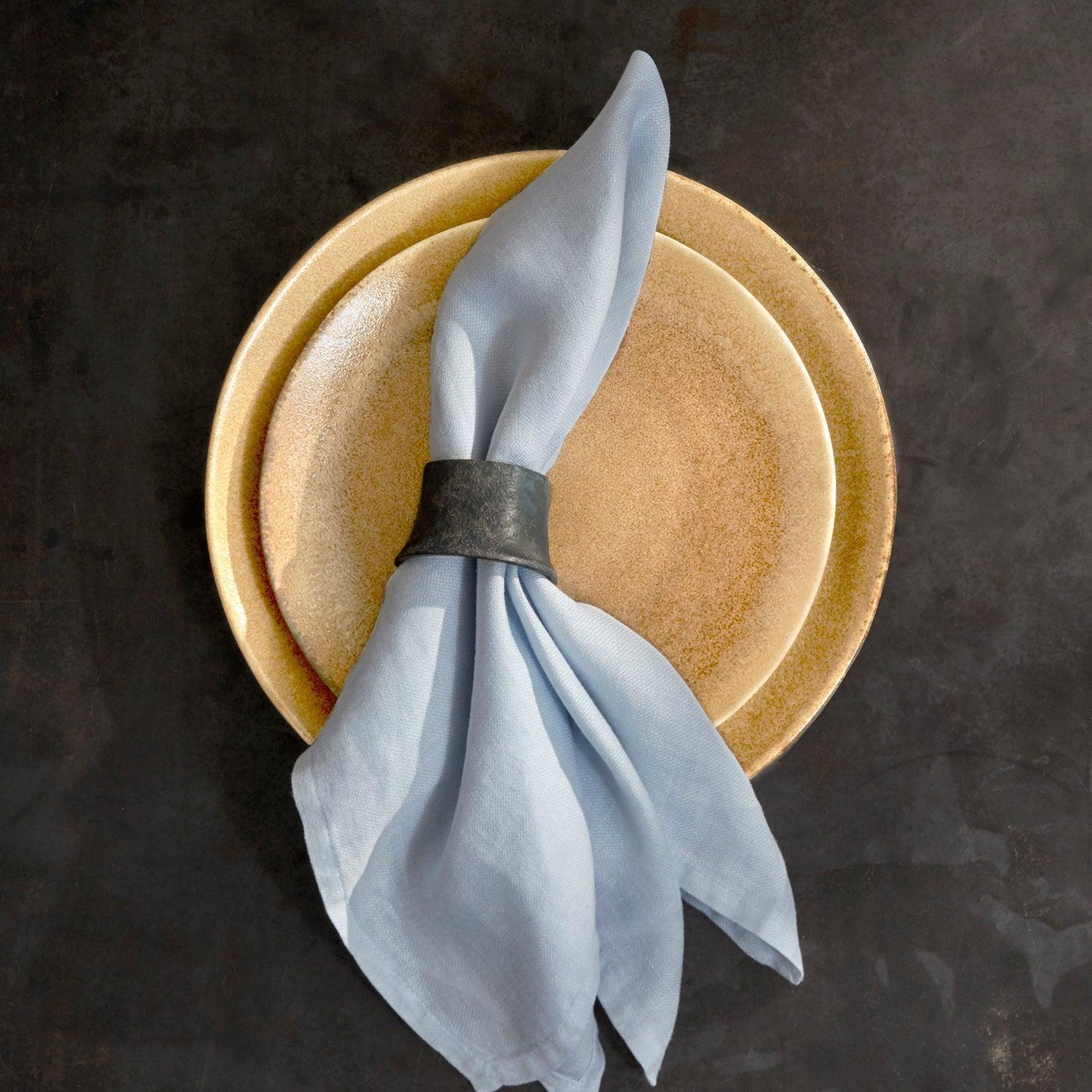Linen Sateen Napkins - Light Blue - Luxury Linens & Textiles - L'OBJET